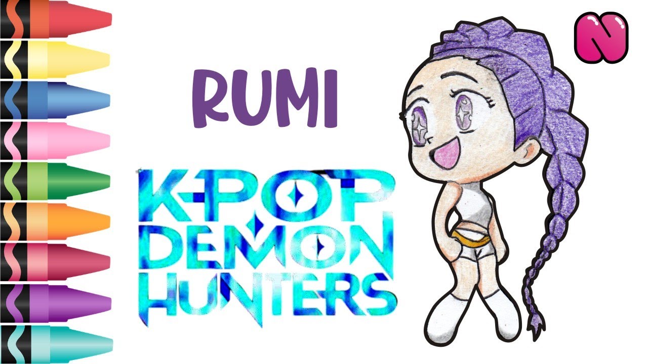 Rumi Kpop Demon Hunters, Drawing And Coloring In Easy Way Step By Step ...