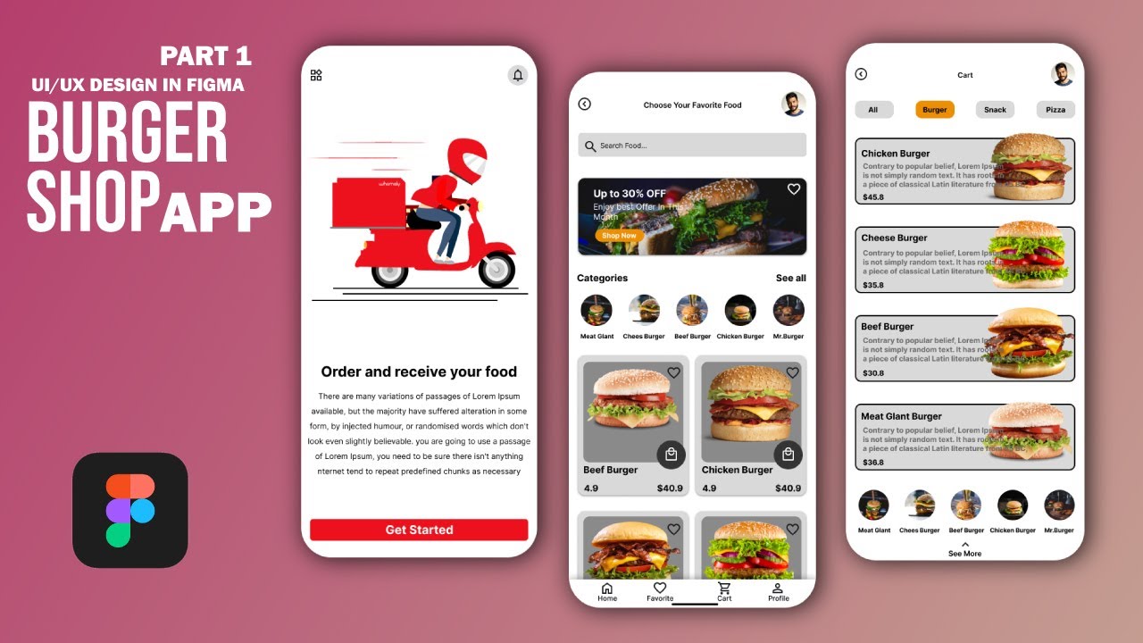 Figma Tutorial | Food Burger App Design In Figma | Part 1 - YouTube