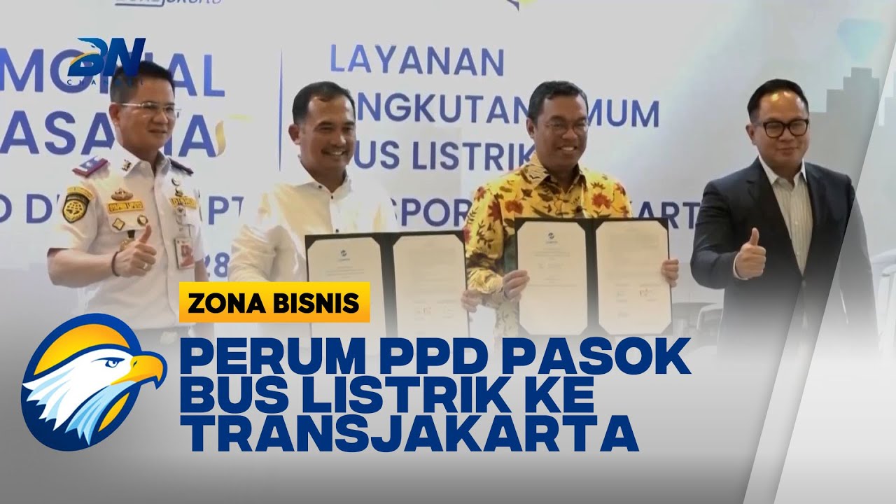 Transjakarta-Perum PPD Kerja Sama Pengadaan Bus Listrik - YouTube