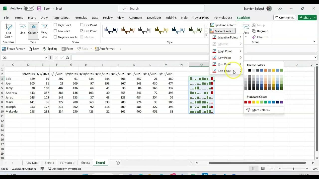 How to Insert and Edit Column Sparklines in Microsoft Excel. Mini Charts! #howto #tutorial # ...