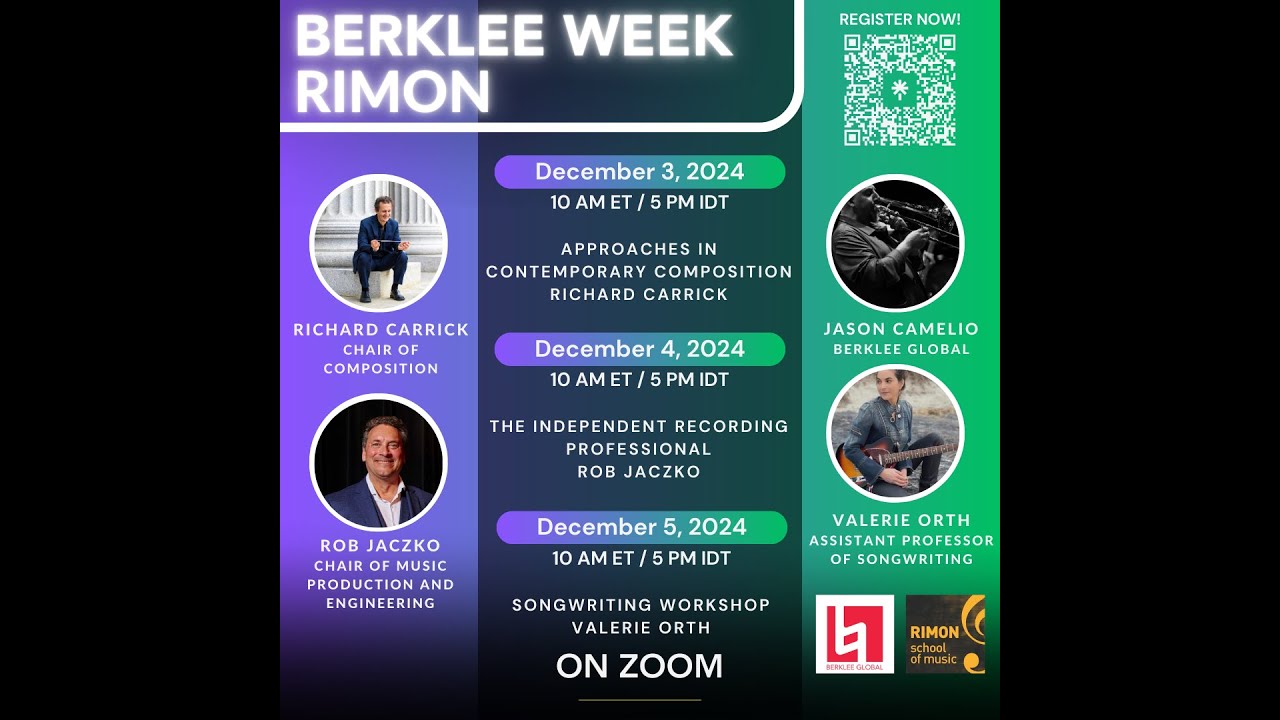 Berklee Global Connections: Rimon Week - Songwriting with Valerie Orth ...