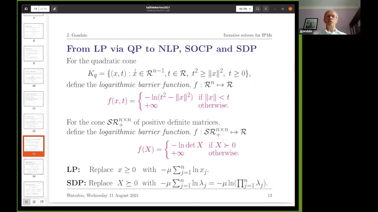 Recent Advances in Iterative Solvers for Interior Point Methods - YouTube