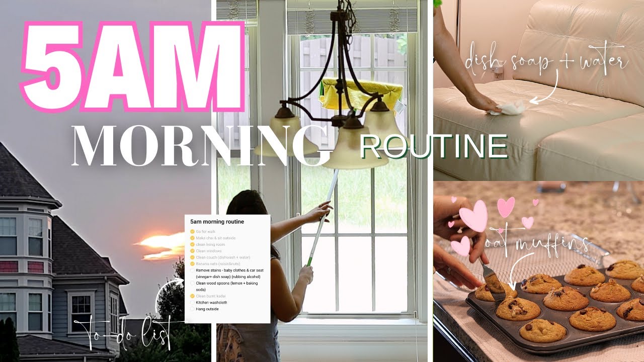 5AM SUMMER Morning Routine | productive, healthy, peaceful and clean ...