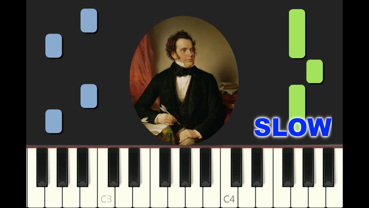 SLOW EASY piano tutorial "SERENADE" by Schubert, with free sheet music (pdf) - YouTube