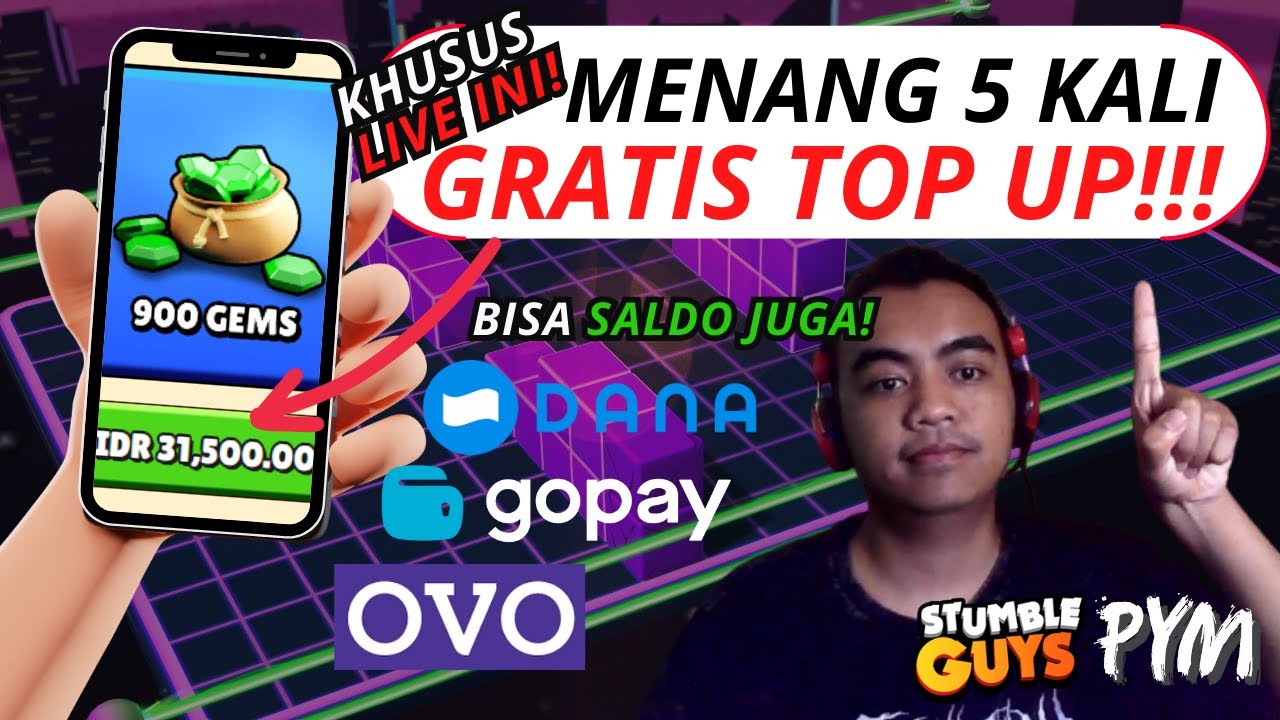 🔴YOU WIN 5X YOU GET FREE GEMS - Stumble Guys - YouTube