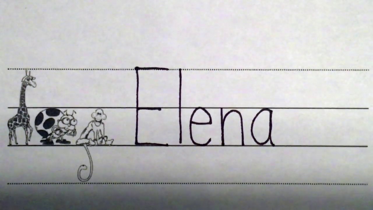 Elena - calligraphie présco 002 - 18-19 - YouTube