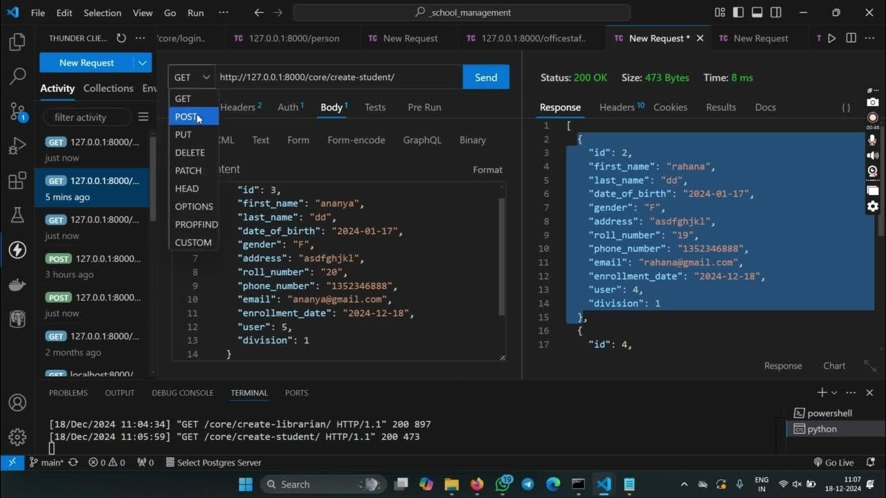 School management system Django project, Drf - YouTube