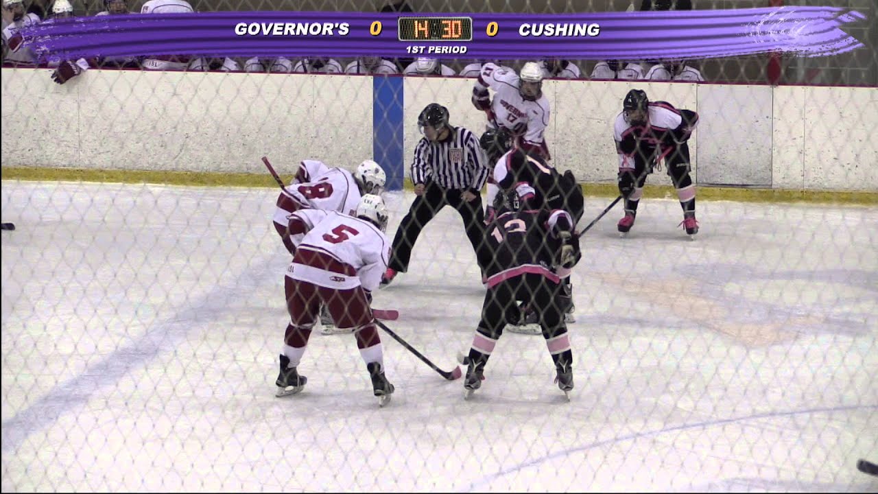 Cushing Academy - Varsity Boys Ice Hockey vs. Governor's Academy - YouTube