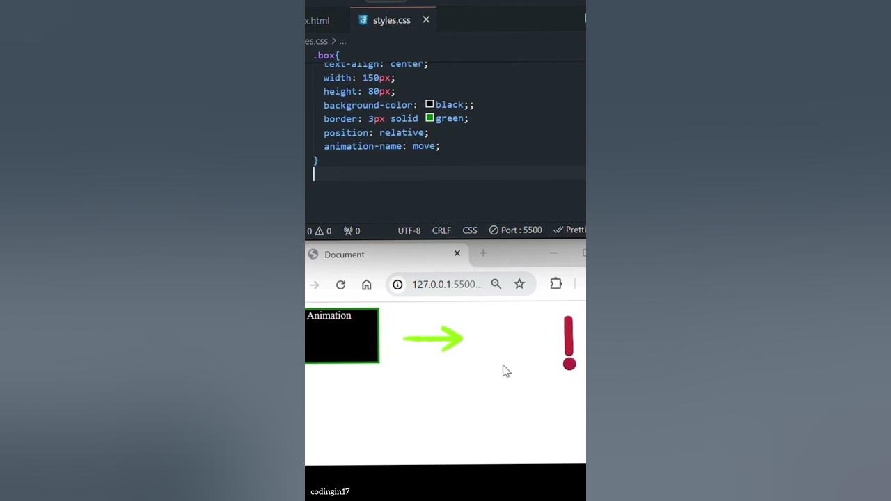 Animation In Css Css Series Prat 41 Codingin17 Css Htmlcss Shorts Youtube