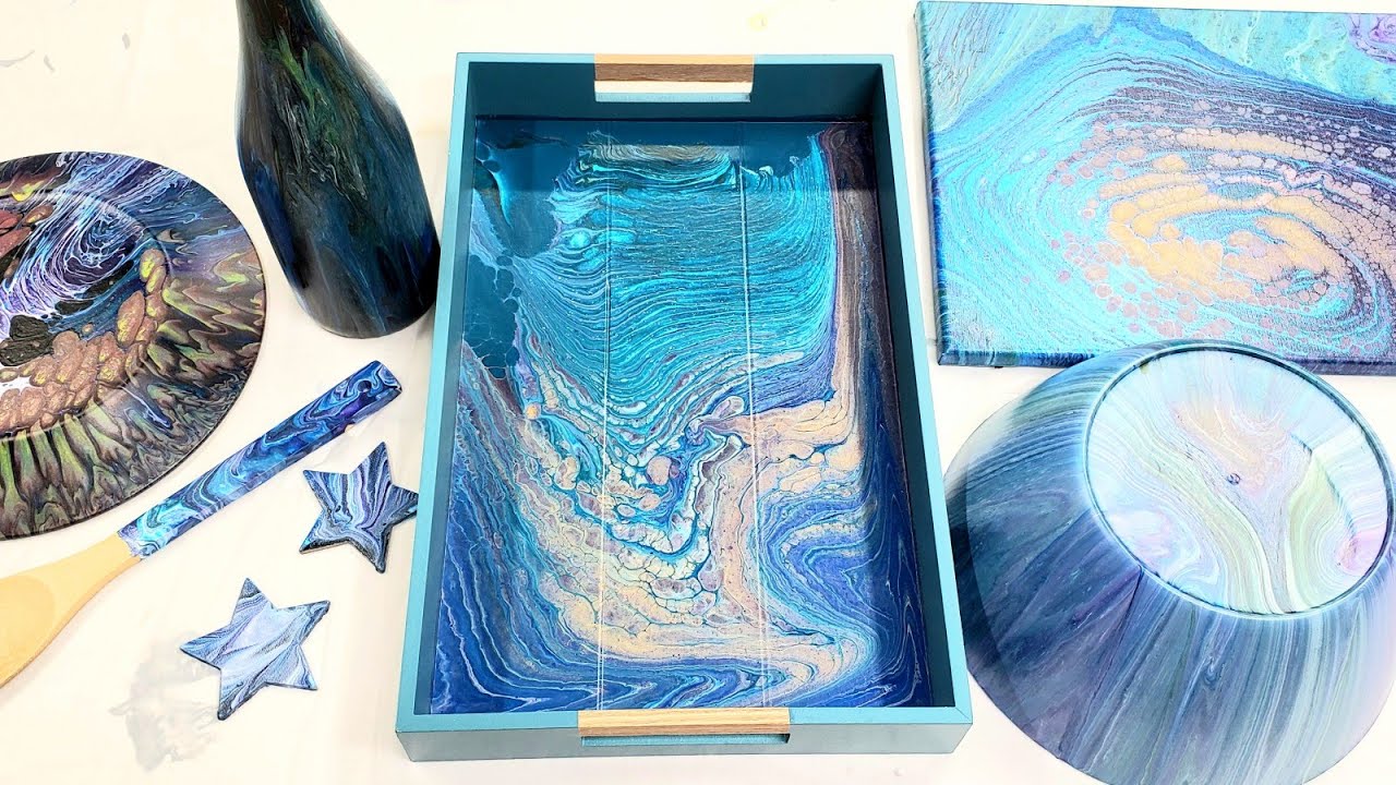 AMAZING Acrylic Pour Projects - How did they dry? - YouTube