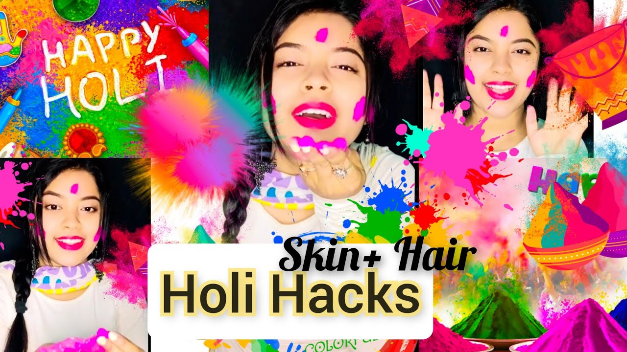 HOLI SKIN & HAIR CARE 4 EASY TIPS ll Last minute care l HOLI HACKS 2022 ...