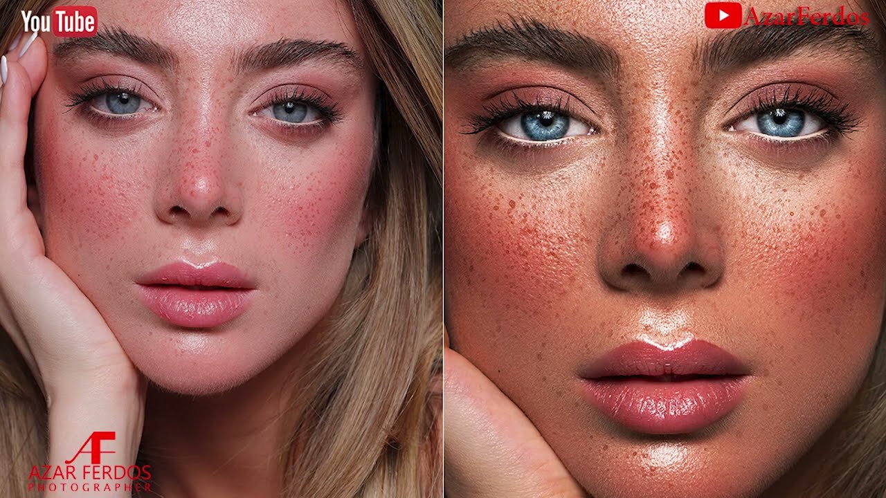 Photoshop Tutorial: How to Retouch Skin - Beauty Retouch - YouTube