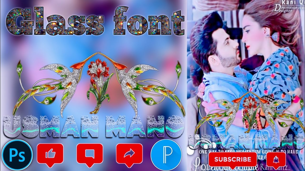 HoW Edit GlAss FoNt In PsCc/PhoToShop.PhotoShop TutoRial. PiXellab ...