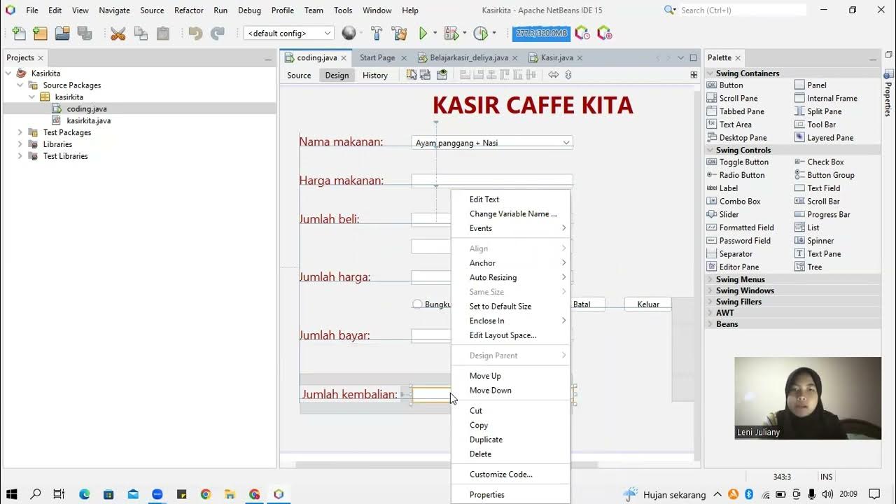Cara Membuat Program Aplikasi Kasir di NetBeans - YouTube