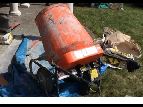 Kushlan Concrete Mixer Tips And Making Aggregate Surface - YouTube