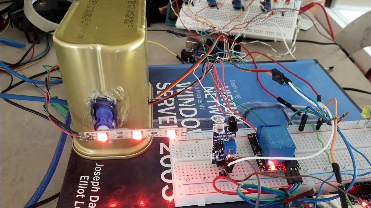 #shorts GATE BARRIER DEMO USING SERVO MOTOR, IR SENSOR AND RELAY MODULE ...