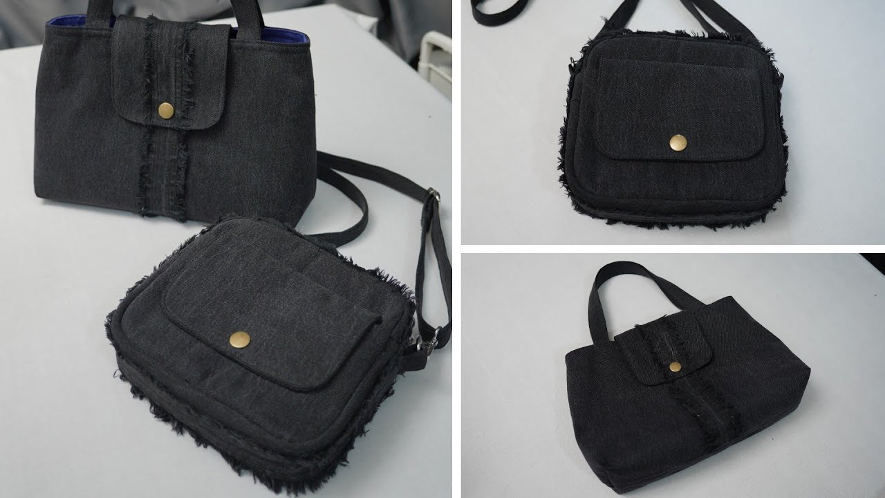 【2DIY】Change one pair of jeans into two bags - YouTube