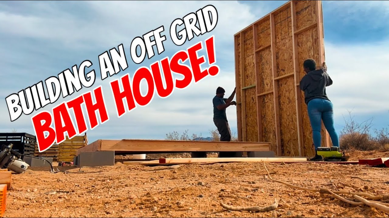 BUILDING AN OUTSIDE BATH HOUSE ON OUR OFF GRID HOMESTEAD! - YouTube