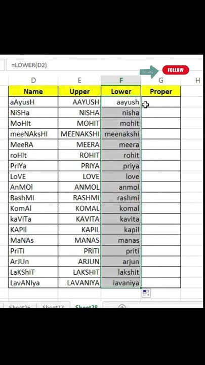 How to use UPPER, LOWER & PROPER function in Excel. #excel #exceltips #exceltutorial #viralvideo ...