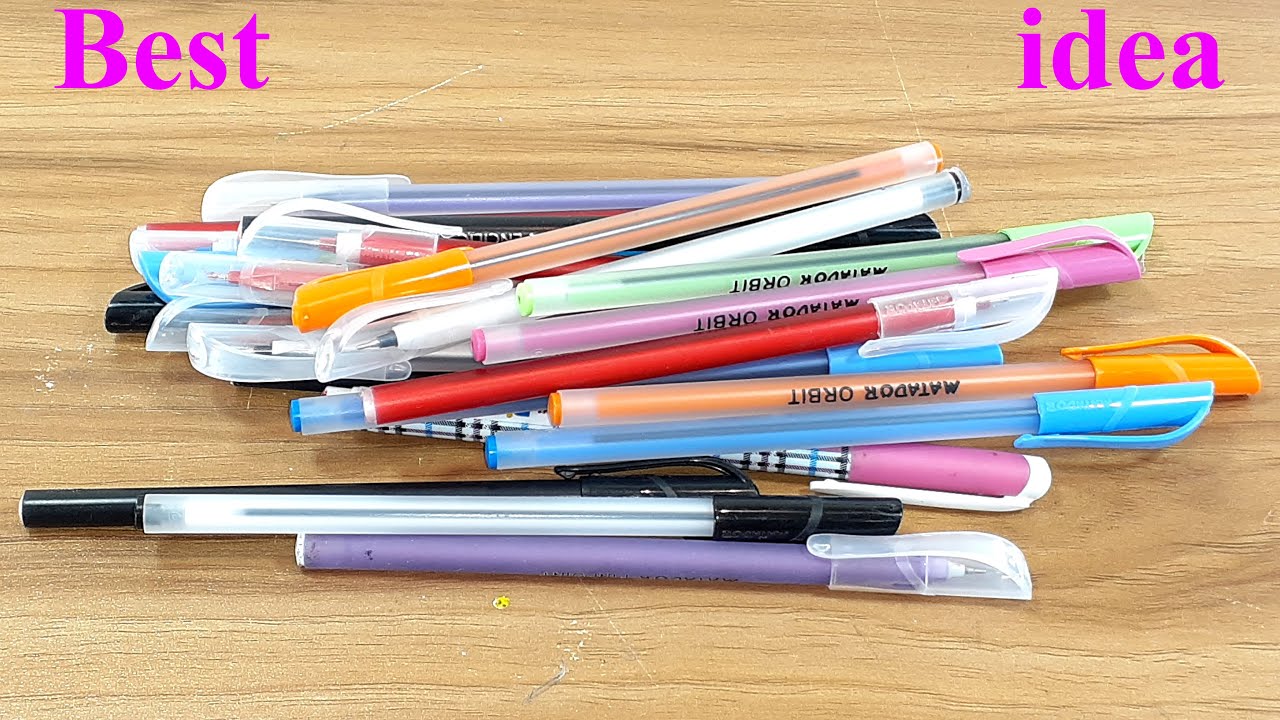 AMAZING CREATIVE IDEA WITH OLD PEN & COLOR RIBON | BEST CRAFT WITH OLD ...