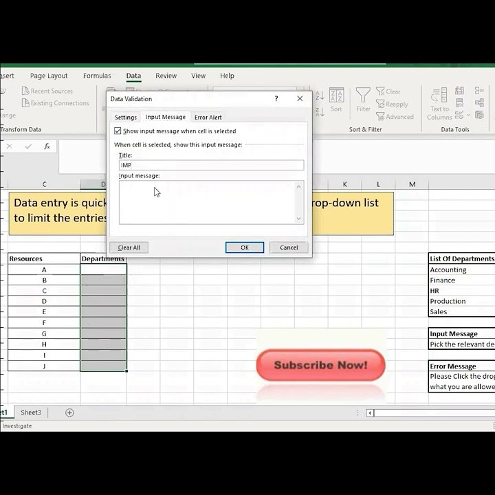 How to Create a drop-down list in Excel #excel #shorts #exceltutorial #exceltricks #formula ...