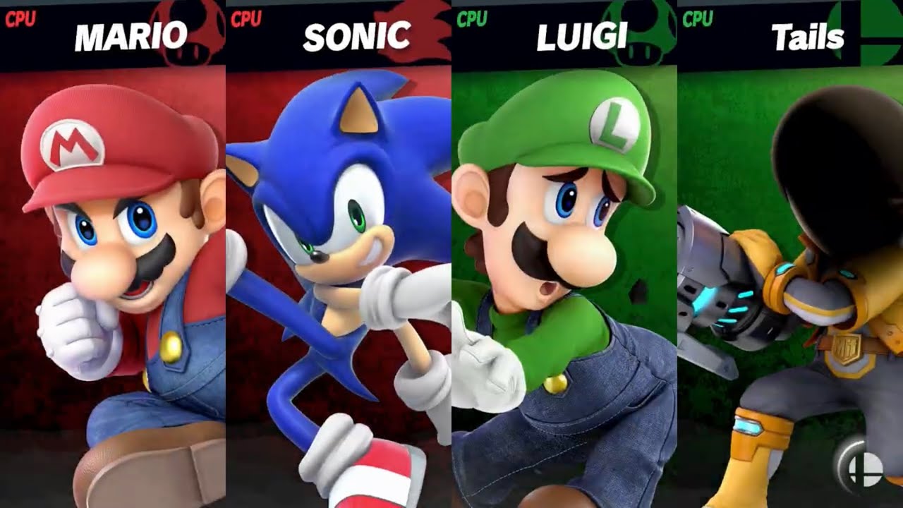 Super Smash Bros. Ultimate - Mario and Sonic vs Luigi and Tails - YouTube