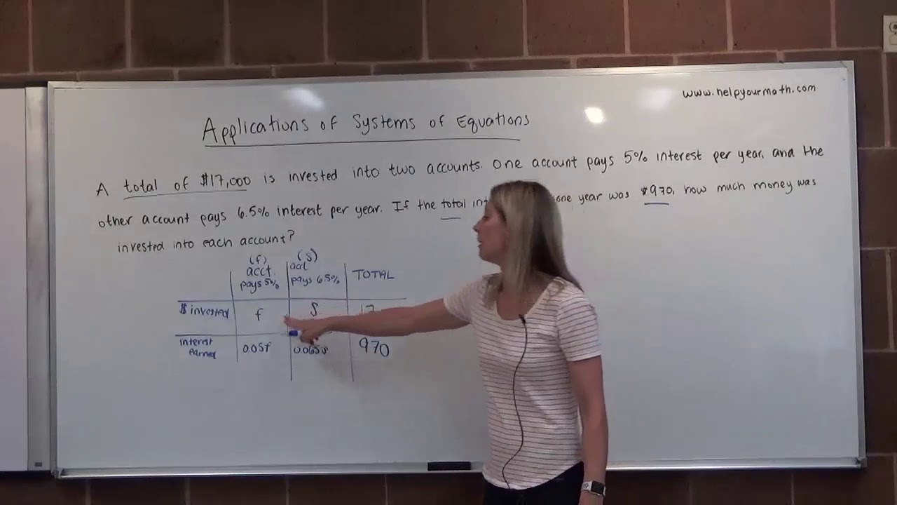 [SL]Applications of Systems of Equations Example II - YouTube