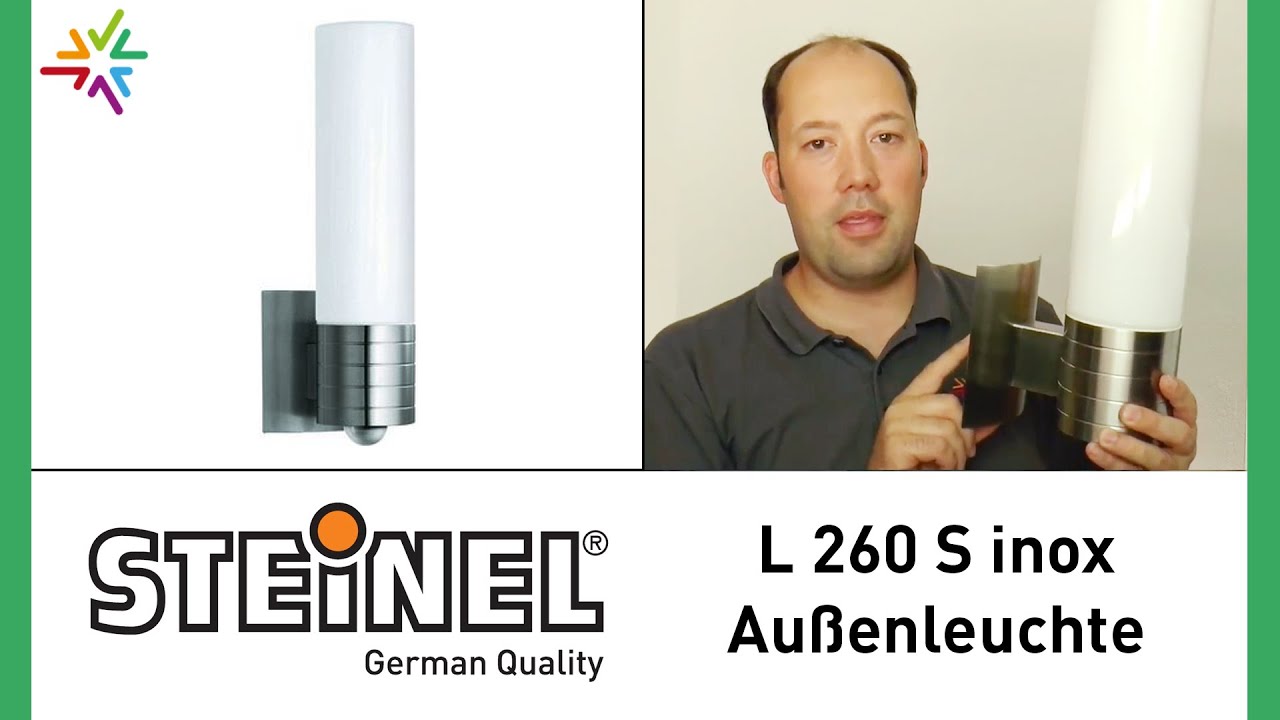 STEINEL L 260 S inox - Design Sensor Außenleuchte [watt24-Video Nr. 110 ...
