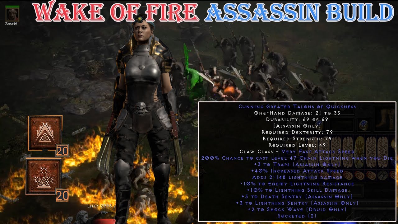 Diablo II Resurrected - Wake of Fire Assassin Build(Farm Monters Clears ...