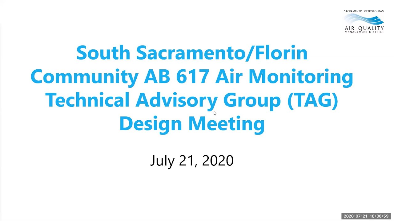 AB 617 Technical Advisory Group Design Team Meeting - Tuesday, July 21 ...