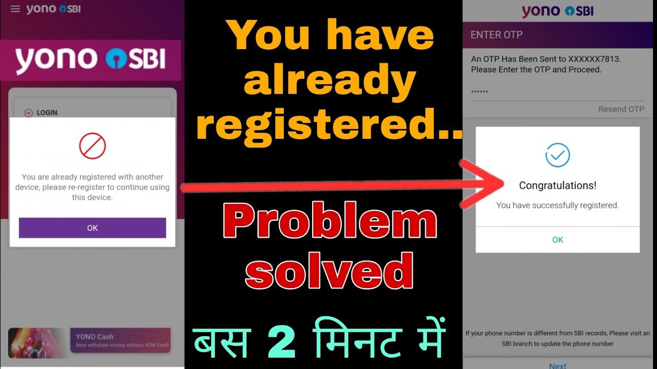 You are already registered with another device, please re-register to ...