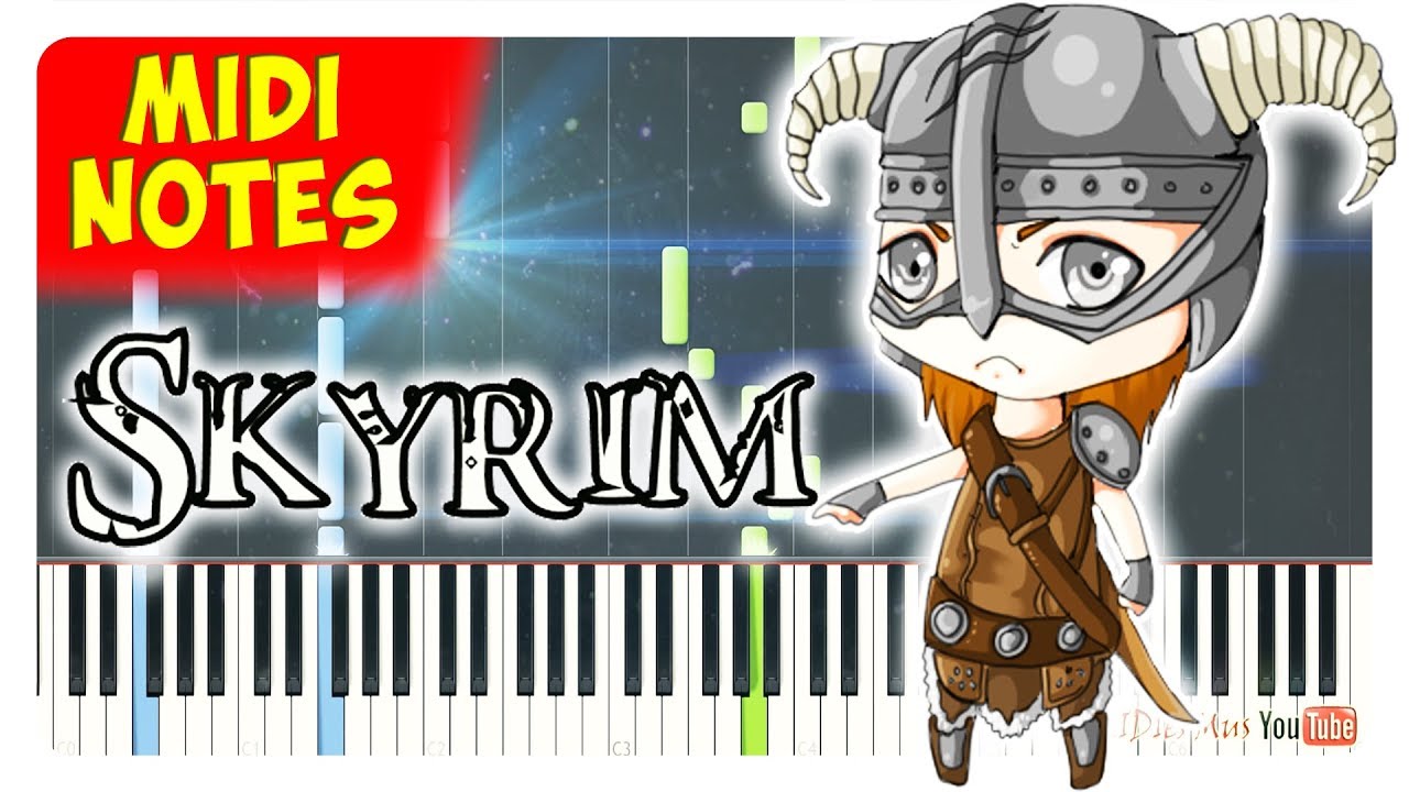 The Elder Scrolls V: Skyrim - Main Theme Piano Tutorial (Piano Sheets ...