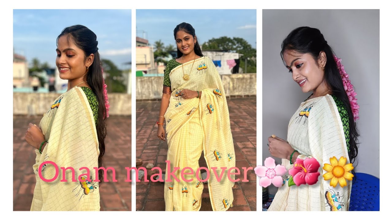 onam makeover😍 #makeuptutorial #onam2024 #hairstyle #hack #lifestyle # ...