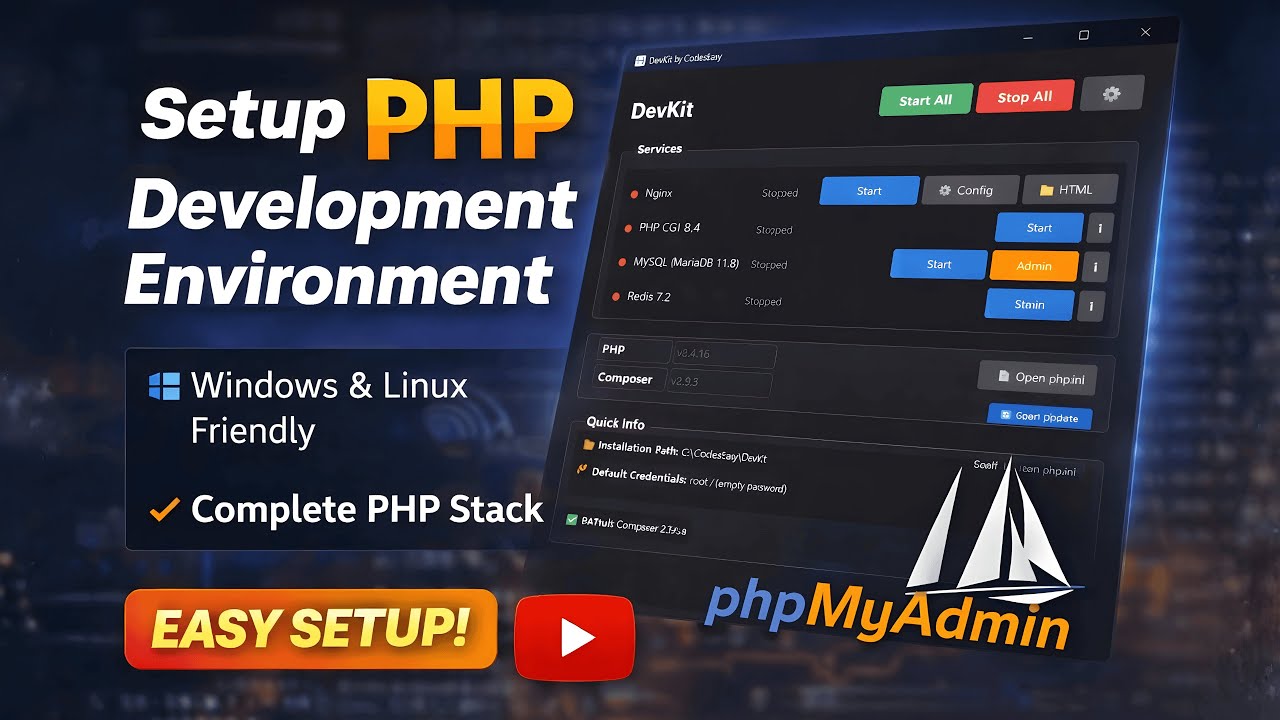 How to Setup PHP Development Environment Step by Step | PHP Setup Using DevKit - YouTube