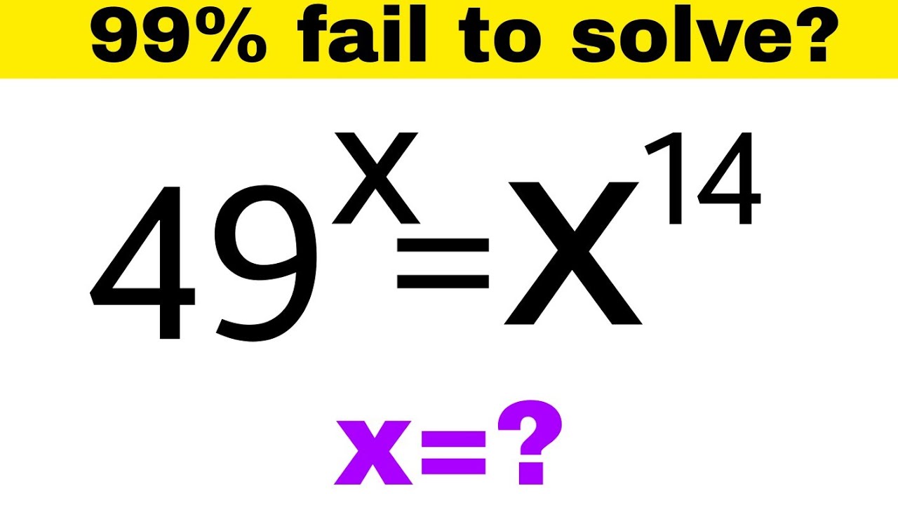 99% People fail to solve this Olympiad Math Problem | Exponential ...