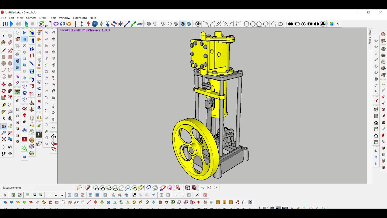 A MODEL OF A SIMPLE VERTICAL STEAM ENGINE IN SKETCHUP - YouTube