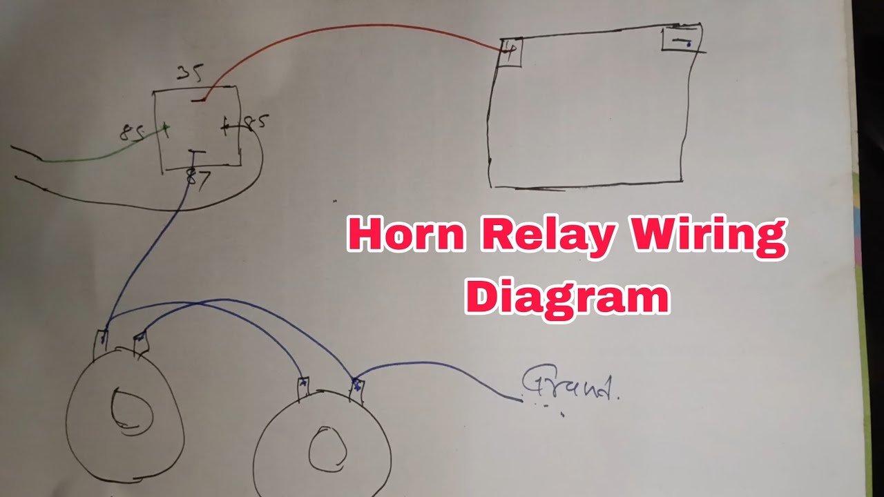 Horn Relay wiring Diagram | 4 pin horn Relay wiring diagram - YouTube