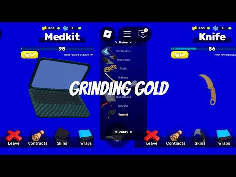 Grinding gold med kit and knife in Roblox rivals - YouTube