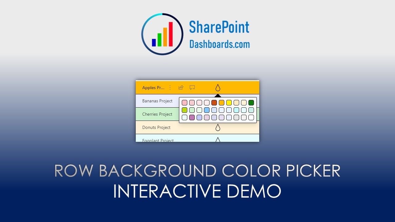 SharePoint View Formatting Row Background Color Picker Interactive Demo ...