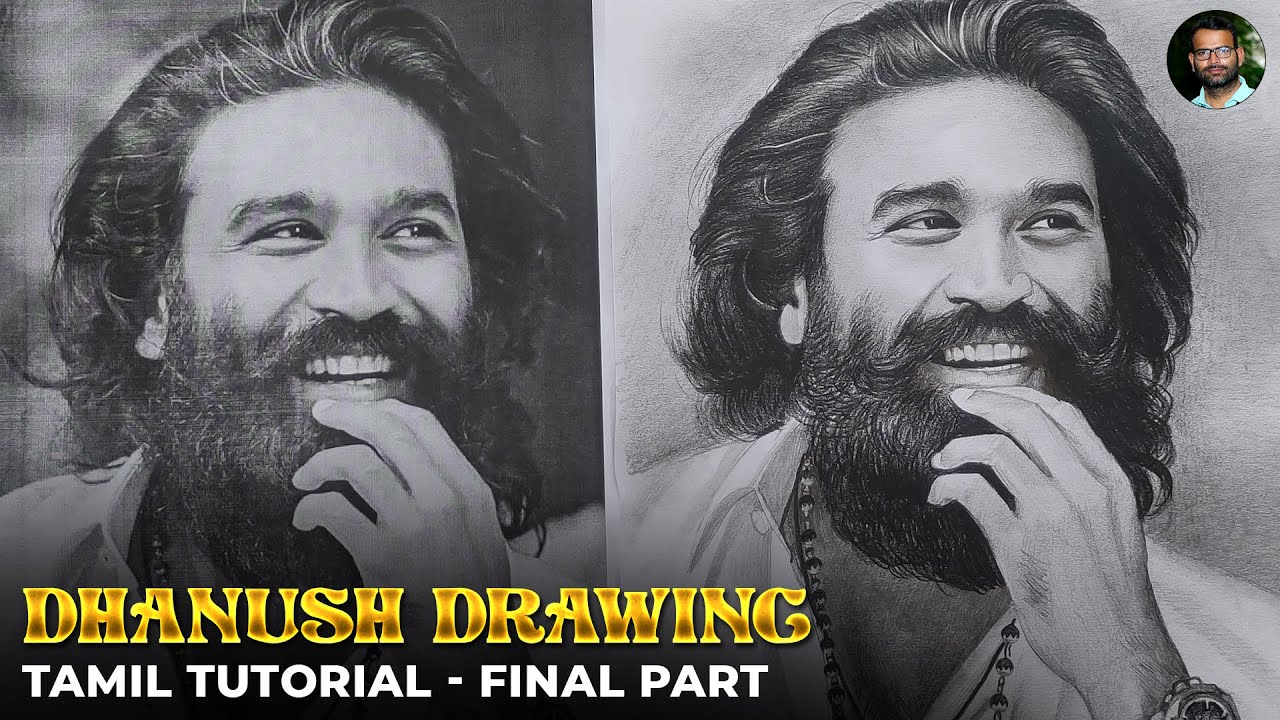 Dhanush Pencil Drawing | Shading Tutorial in Tamil | Vaathi Movie ...
