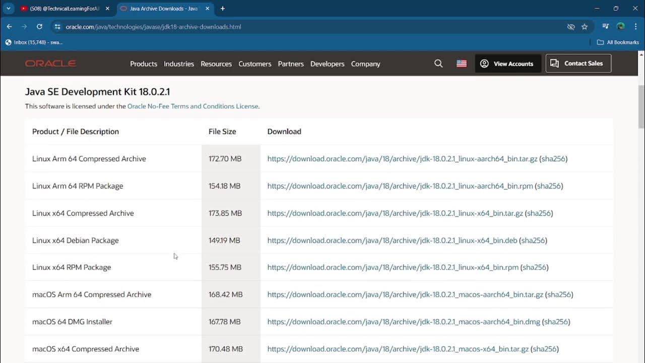 Download and Install Java 18 step by step || JDK 8 download - YouTube