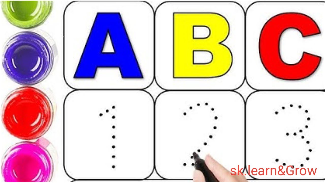 ABCD Alphabets.kids drawing and alphabets learning.counting numbers 123 ...