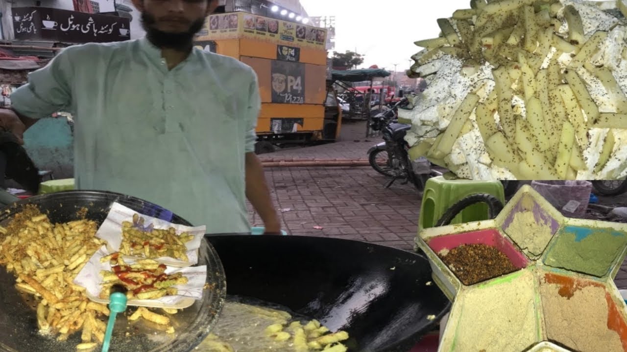 How To Make Beson French Fires Road side Young Man Selling Beson French ...