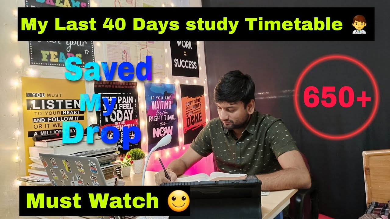 Strict Timetable For last 40 Days ⏰️ Saved My Drop 👨‍⚕️💯| NEET 2023 | # ...