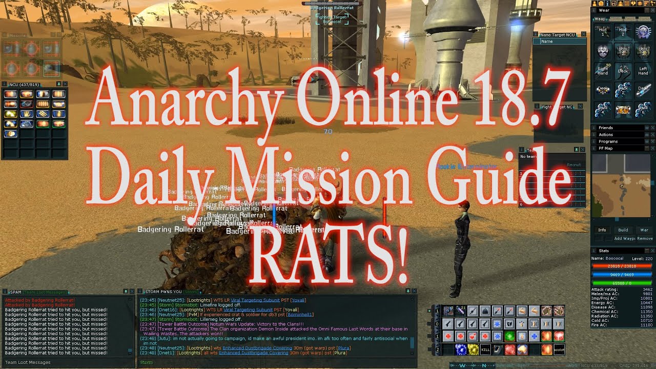 ANARCHY ONLINE 18.7 DAILY MISSION "RATS" (1080p60 Gameplay ...