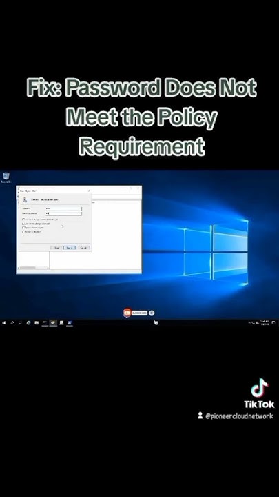 Fix: password does not meet the policy requirement | disable password complexity - YouTube