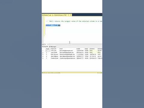 SQL Server MAX function#shorts - YouTube