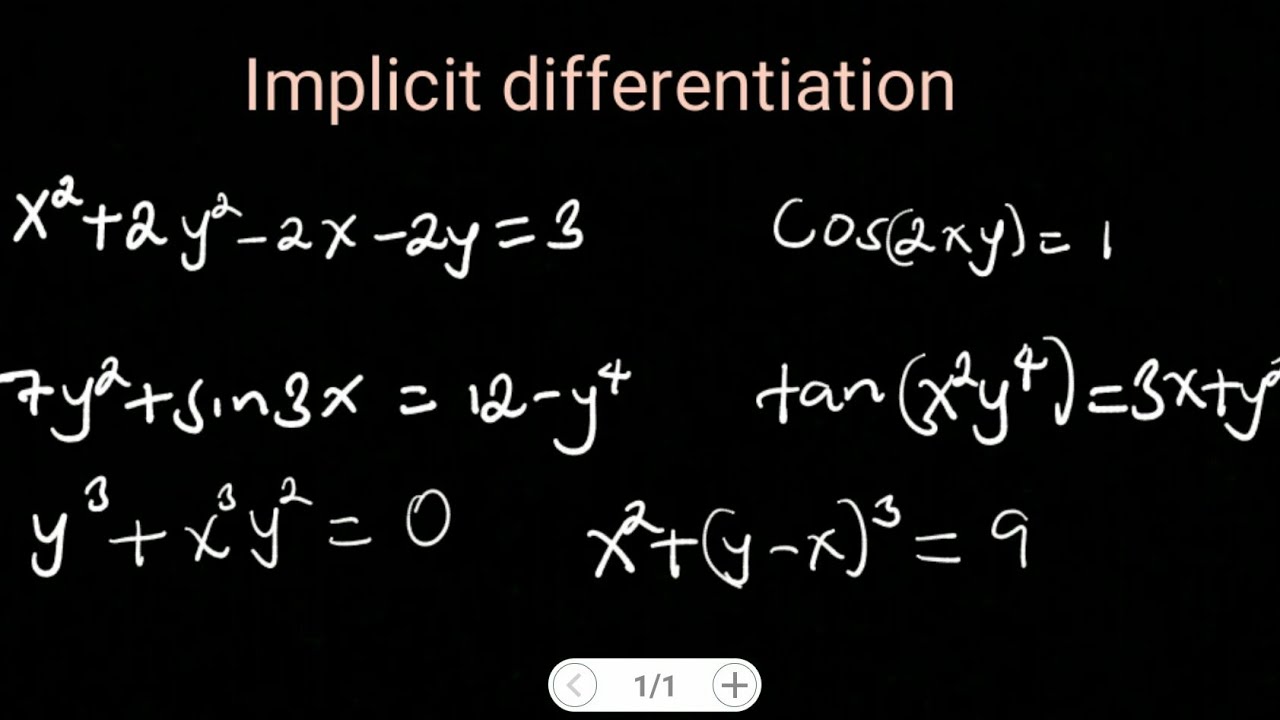 implicit differentiation - YouTube