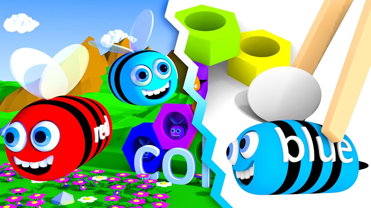 Bees in beehives for kids with colors learning | CzyWieszJak - YouTube