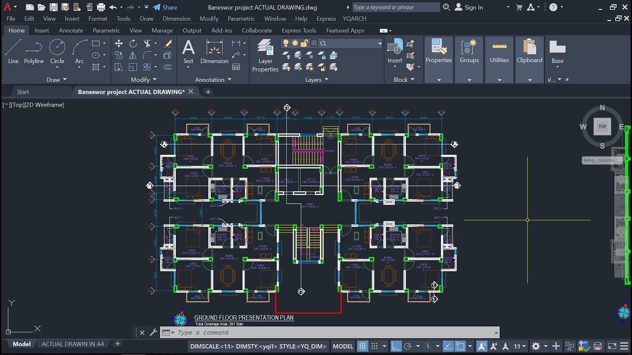 EASY AutoCAD Floor Plan Draw and Design | AutoCAD 2022 |YQArch Tutorial - YouTube